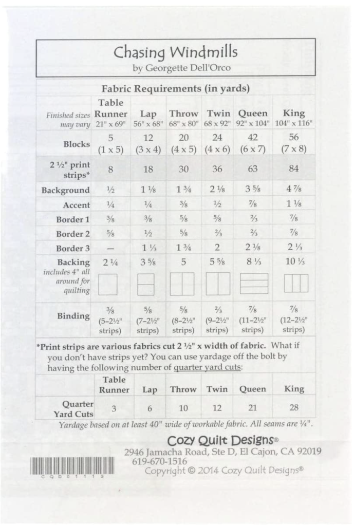 Chasing Windmills by Cozy Quilt Designs | Quiltblox.com