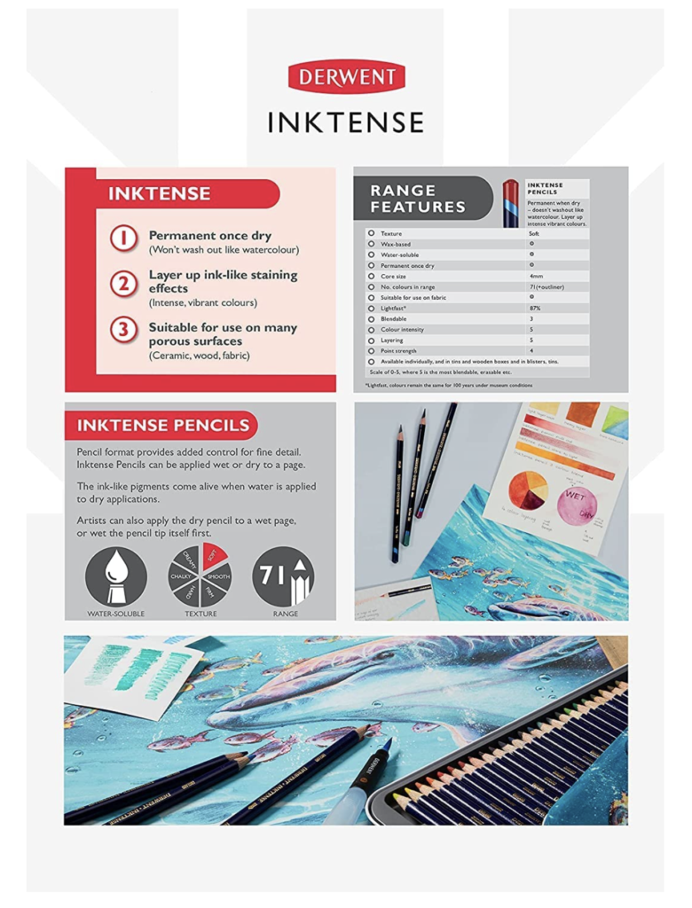 Inktense Colored Pencils by Derwent | Quiltblox.com