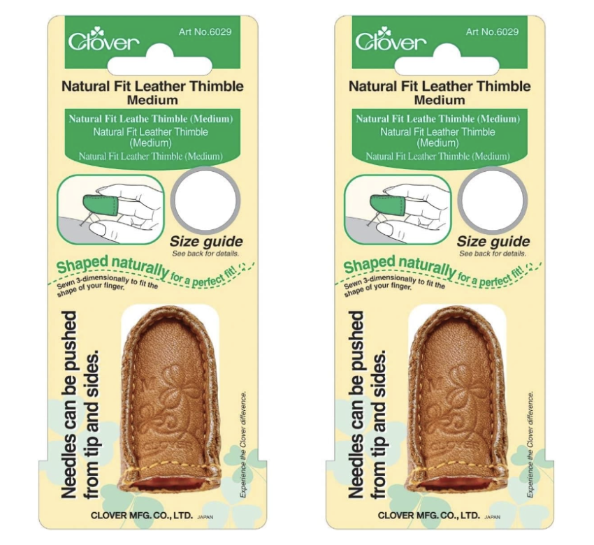 Clover Natural Fit Leather Thimble – Medium | Quiltblox.com