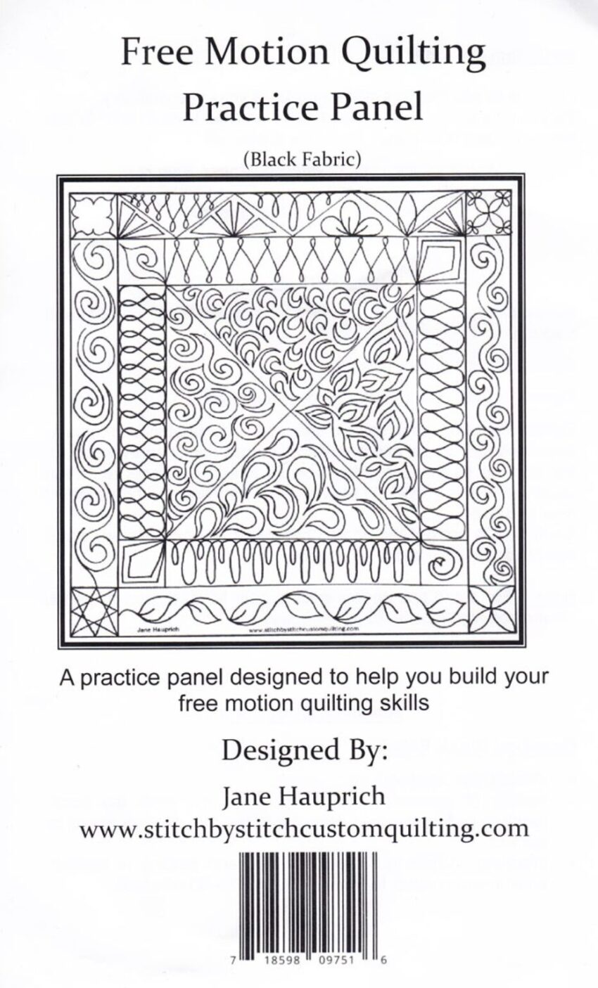 Free Motion Quilting Practice Panel – Black | Quiltblox.com