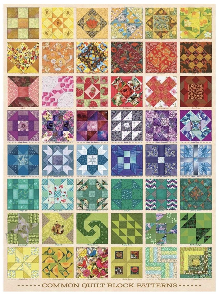 Common Quilt Blocks – 1000 Piece Puzzle | Quiltblox.com