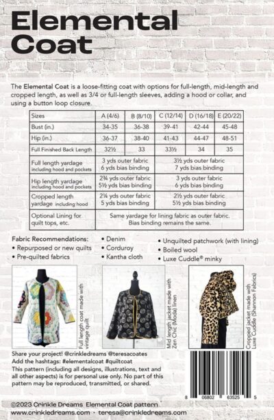 The Elemental Coat | Quiltblox.com