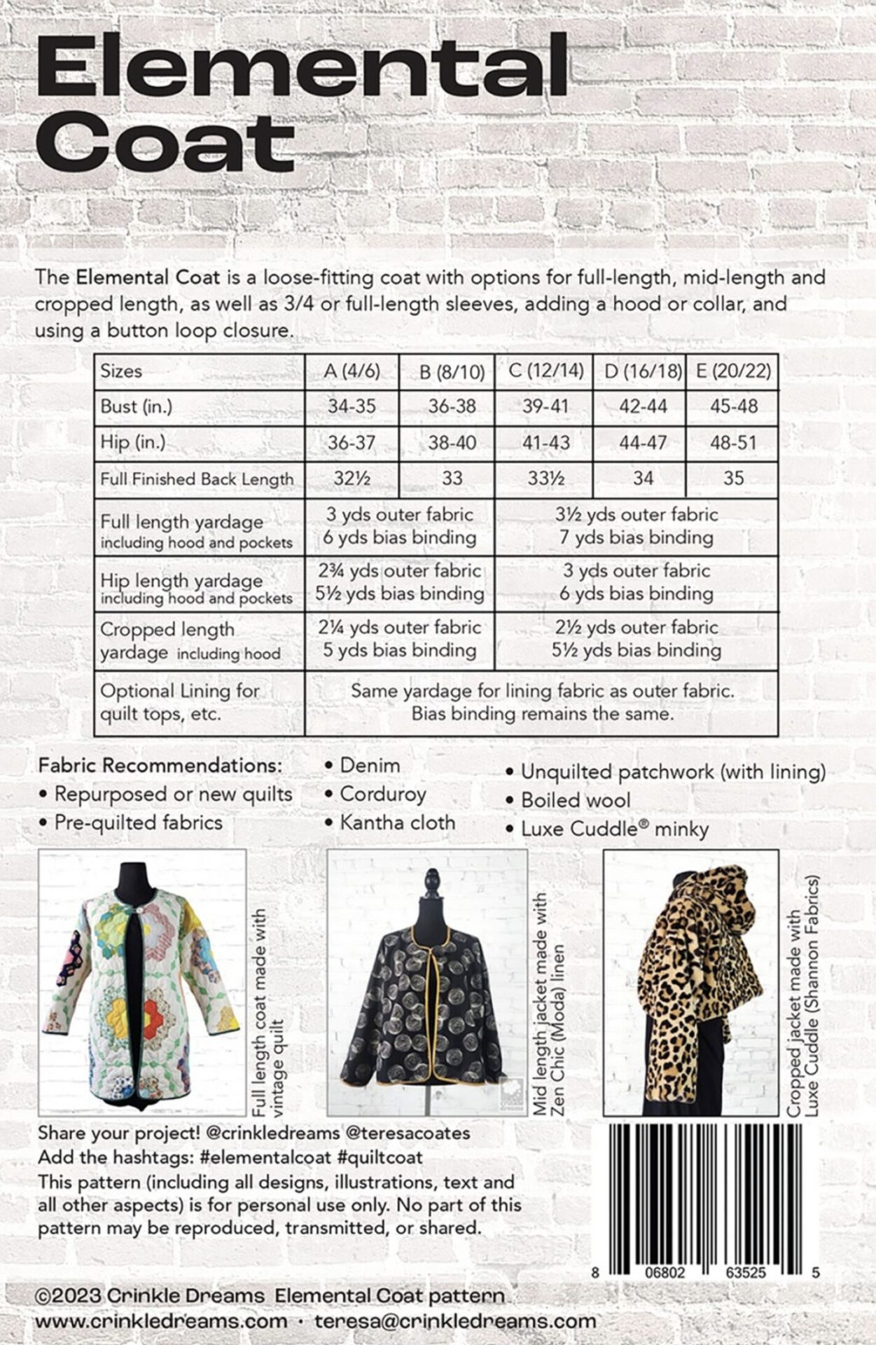 The Elemental Coat | Quiltblox.com