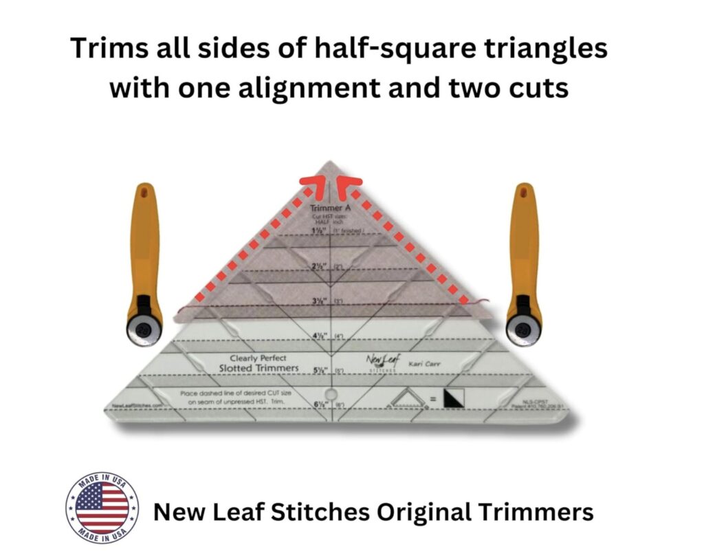 Clearly Perfect Slotted Trimmer – Half Square Triangles | Quiltblox.com