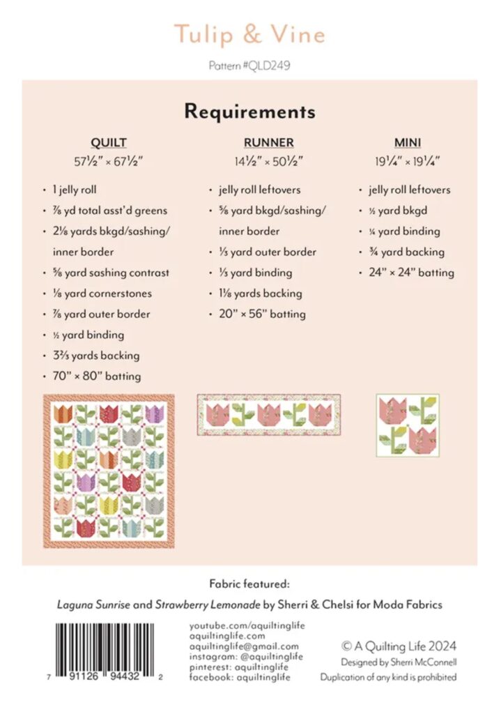 Tulip and Vine – PDF Pattern | Quiltblox.com