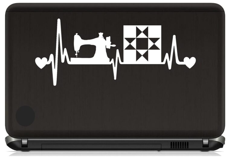 Window Decal – Sewing Machine – Quilt Block – Heart Beat | Quiltblox.com