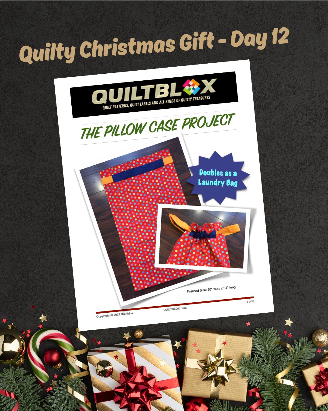 Quilty Christmas Gift – Day 12: Pillowcase Project | Quiltblox.com