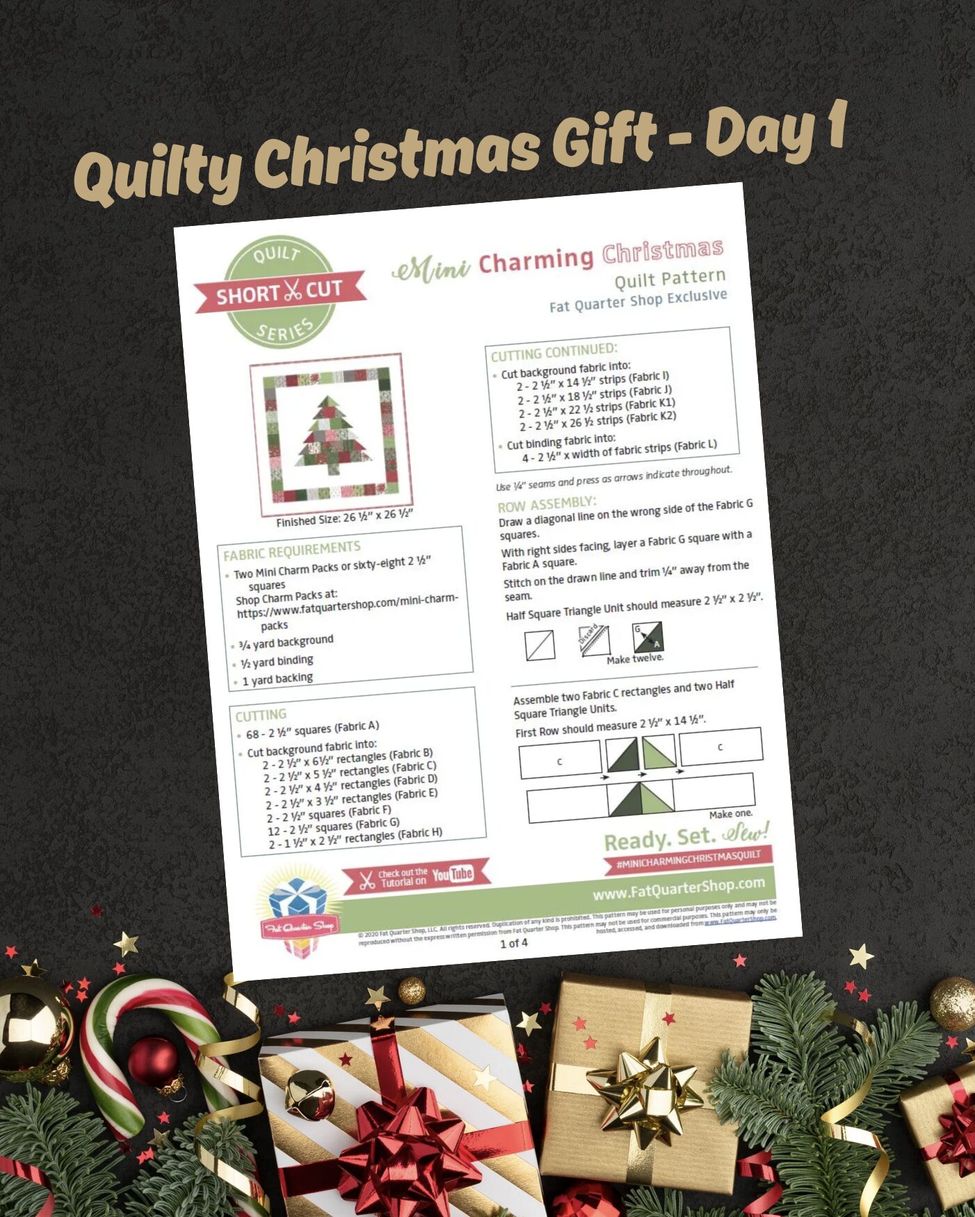 Quilty Christmas Gift – Day 1: Mini Charming Christmas | Quiltblox.com